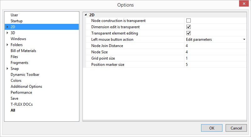 System Fundamentals. Customization > Customizing System > “2D” Tab